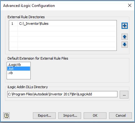 Inventor: Error message when using external rules