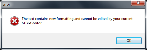 Error: "The text contains new formatting and cannot be edited by your ...