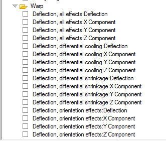 How to interpret deflection results in a Moldflow warp analysis