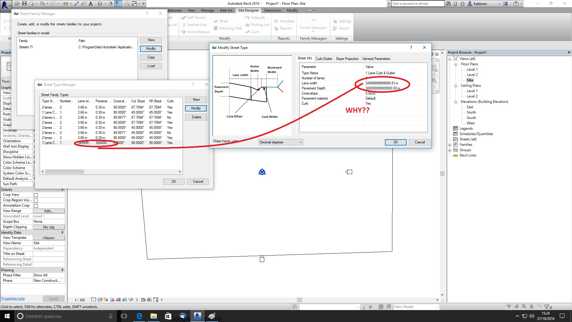 Unexpectedly large values for parameters in new or modified curb family ...