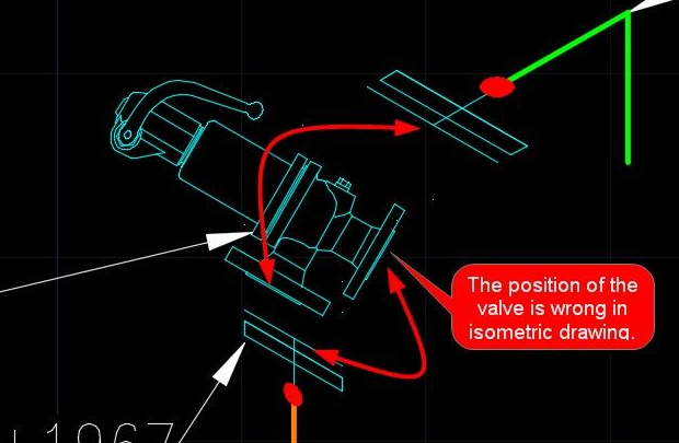 La posición de una válvula angular personalizada es incorrecta en los ...