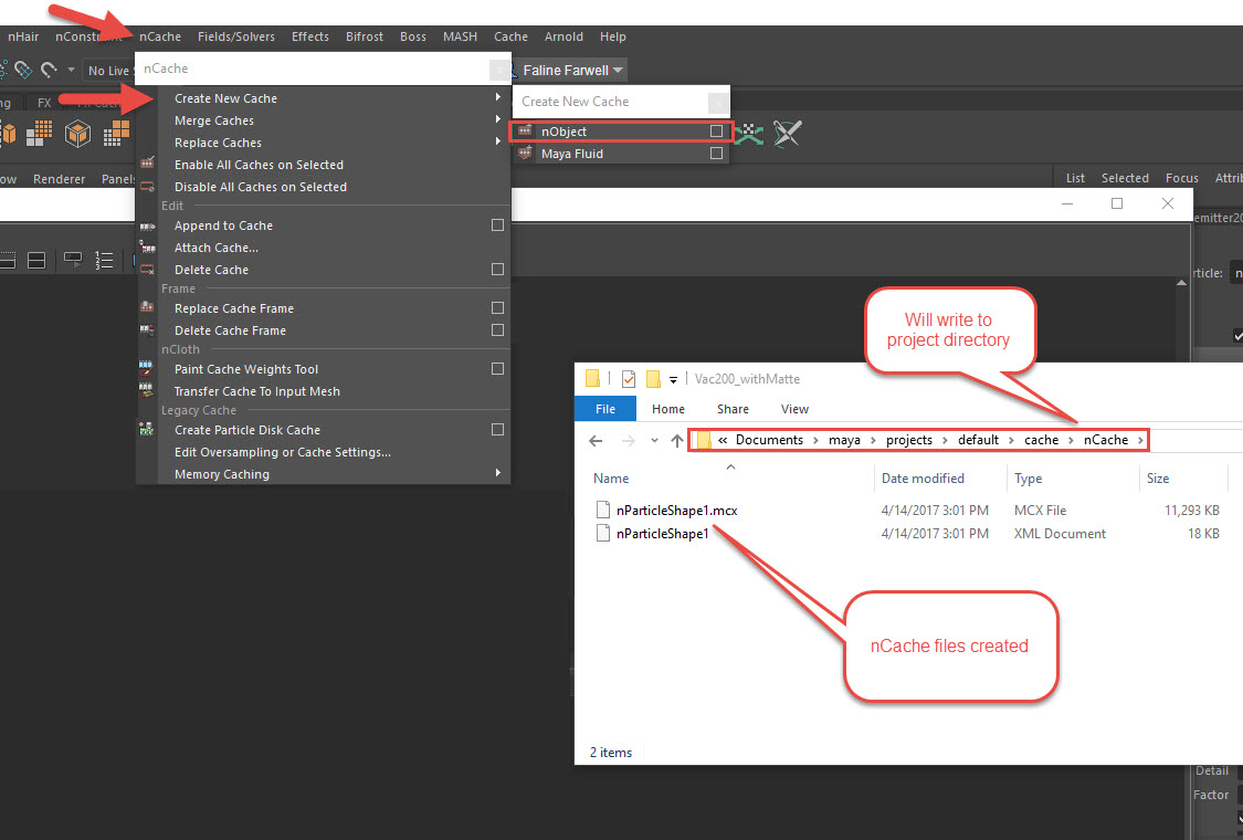 如何在 Maya 中将 nParticle 与“渲染设置”（Render Setup）结合使用