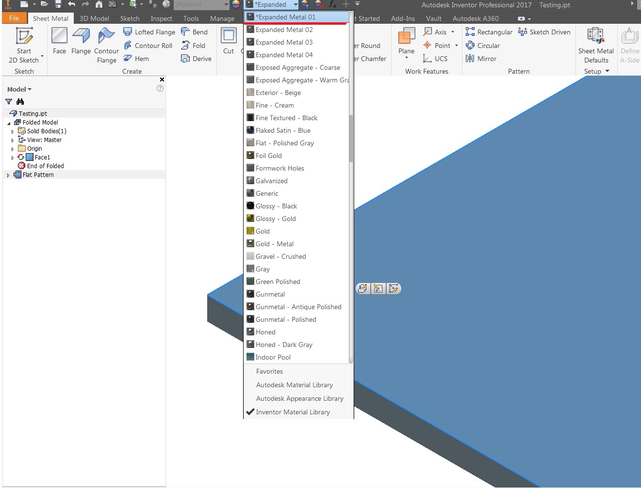 Appearance texture not showing in model after upgrading Inventor version.
