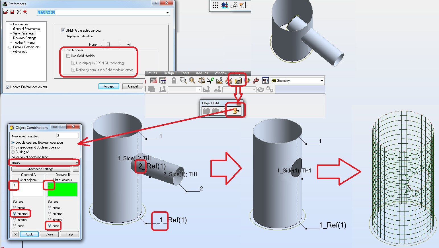 How to create opening in a cylinder (cylindrical surface) in Robot ...