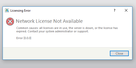 "Network License Not Available - Error [0.0.0]" opening Inventor ...
