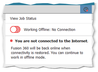 "You are not connected to the internet" false warning in Fusion