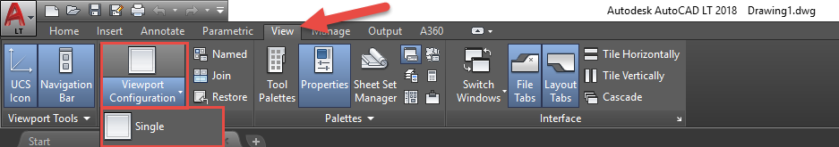 AutoCAD: Screen divided in four