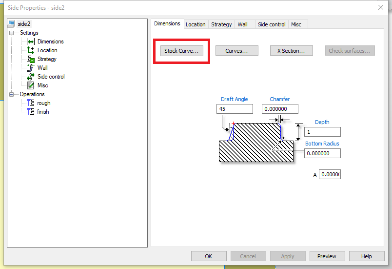 FeatureCAM: "Tool diameter may be too big or unnecessary" with tapered side/chamfer