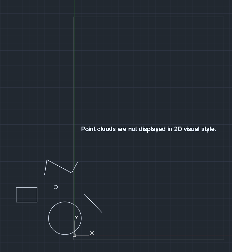 "Point clouds are not displayed in 2D visual style" error is displayed ...