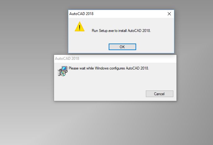 Run Setup.exe to install AutoCAD 2018
