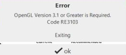 "OpenGL version 3.1 or Greater is Required" error when starting ReCap