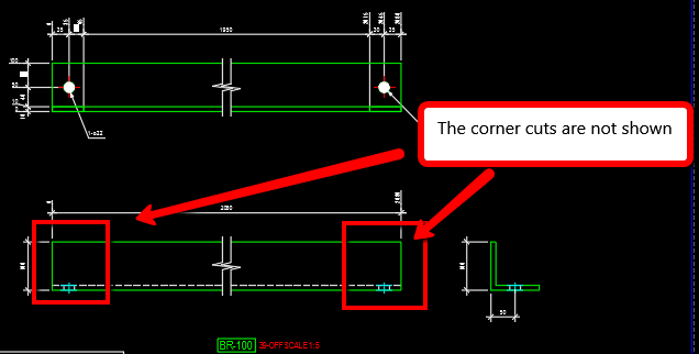 Corner notches and edge processing not showing on detail drawing in ...