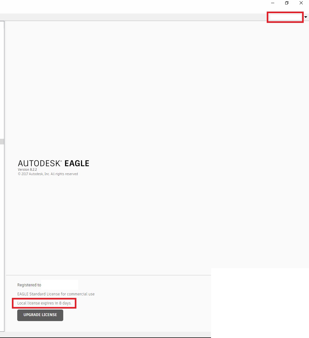 Eagle appears Offline and shows "Local license expires in X days"