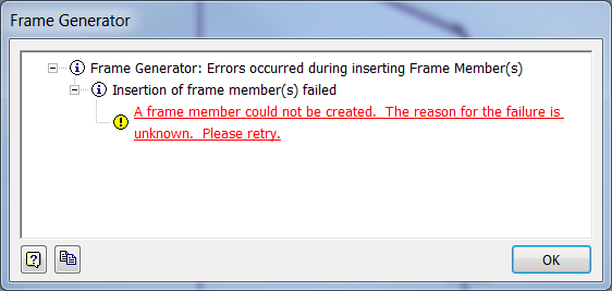 Inventor：Frame Generator 2018 R1 - 无法放置结构件