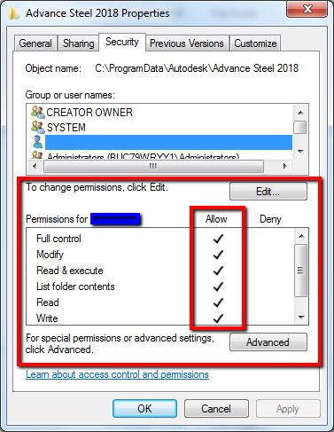 "Error writing section, errorcode -1" when generating user section in Advance Steel