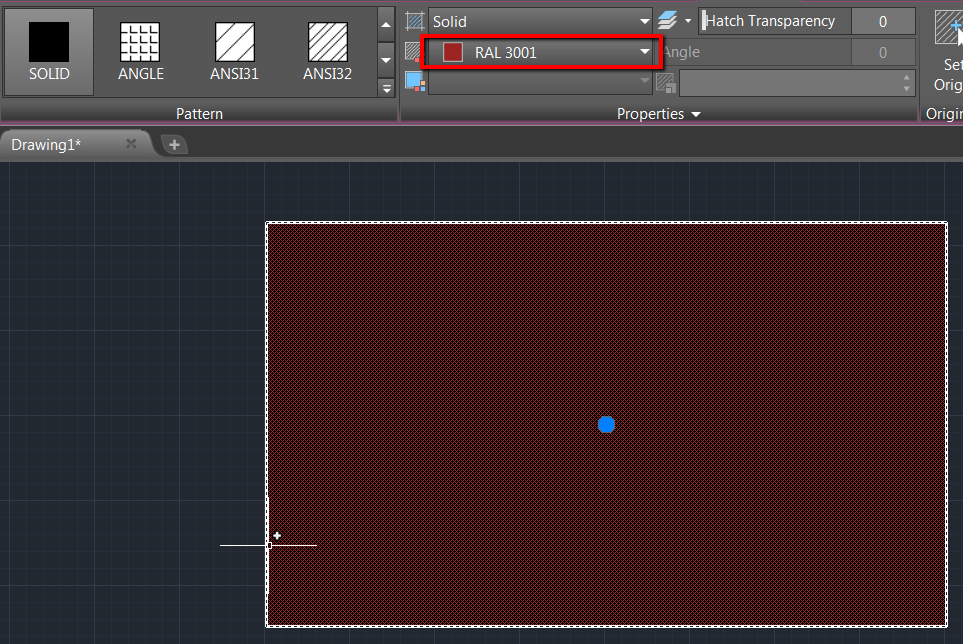 Ral Colors are switched in AutoCAD to True Colors when used in hatches