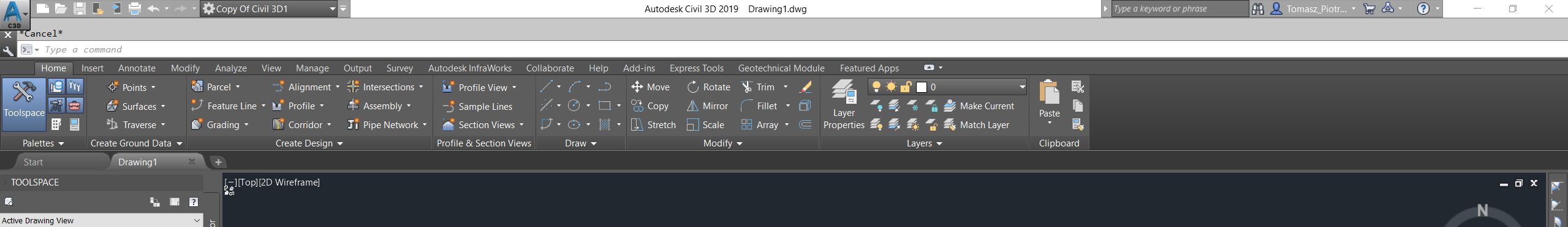 Command line moves from position after restarting Civil 3D