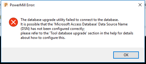 Autodesk PowerMill Tool database failed and not working