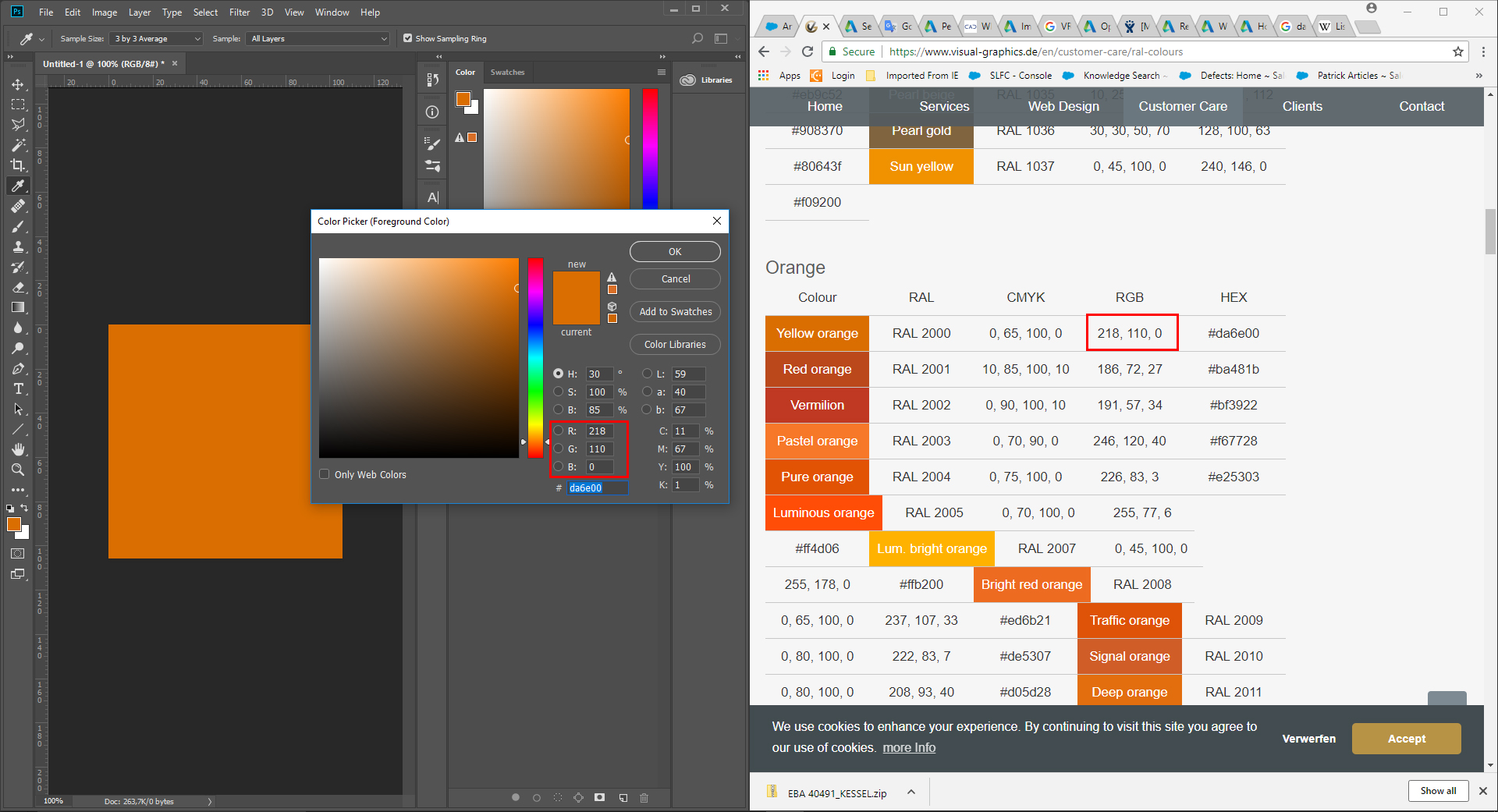 How is it possible to set RAL colors as RGB values in an Arnold ...