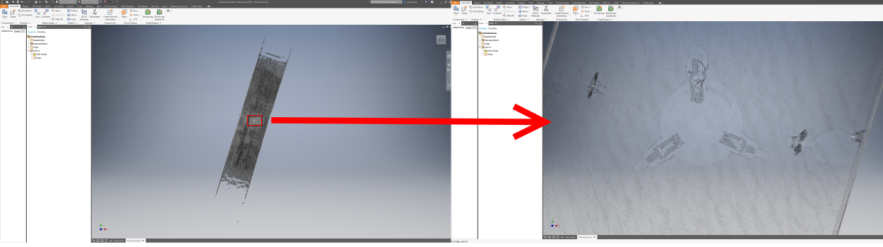 How to change the point size of ReCap point clouds in Inventor