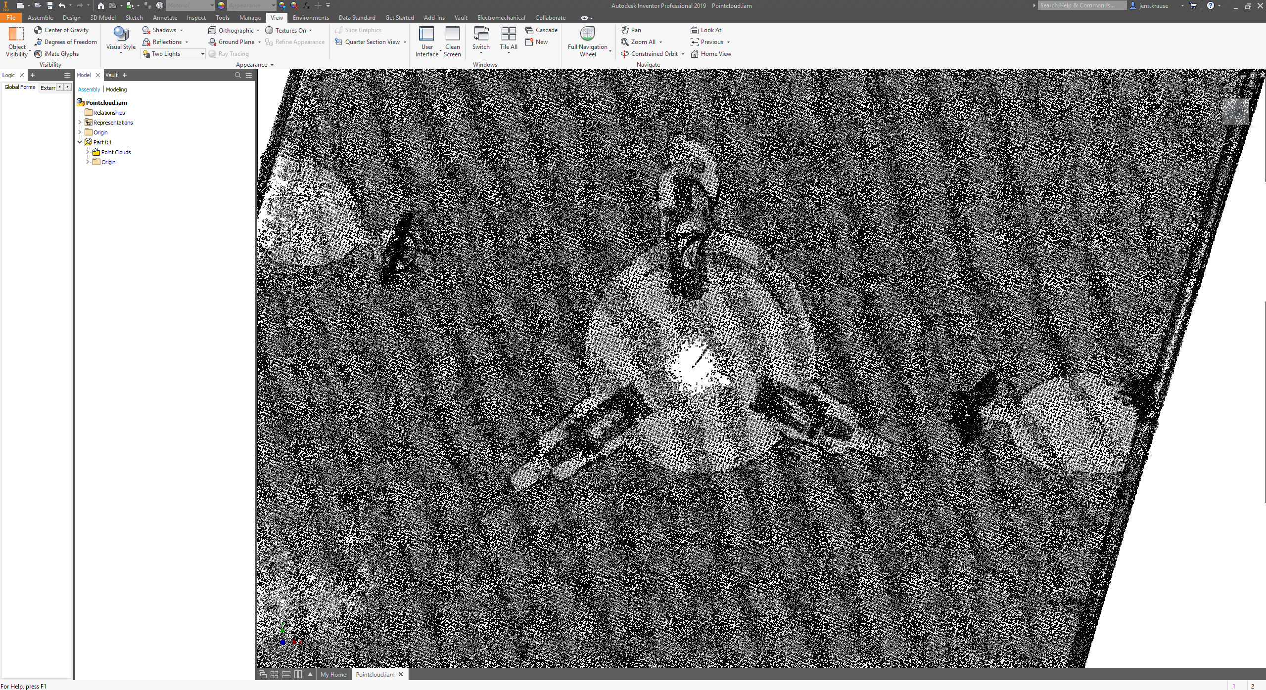 How to change the point size of ReCap point clouds in Inventor