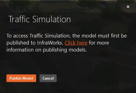 Traffic simulation fails with a message "To access Traffic Simulation ...