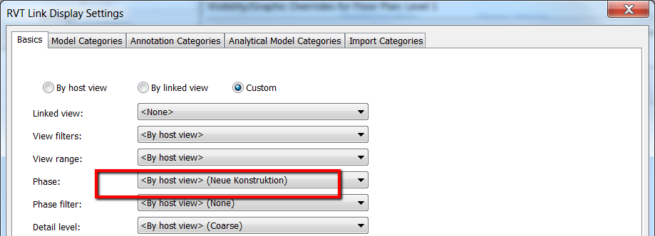 Wrong display of phases within linked files in Revit
