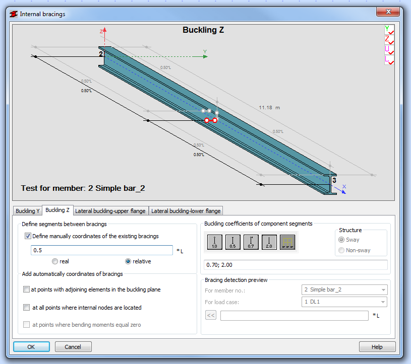 When using "Internal bracings" feature for member definition, weird ...
