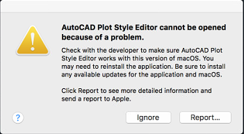 Error: "AutoCAD plot style editor cannot be opened because of a problem ...