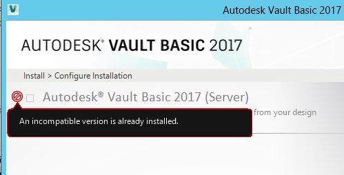 Vault Server installation button to continue Vault installation grayed out
