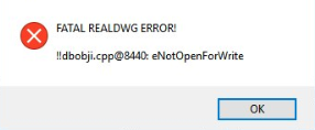 "FATAL REALDWG ERROR! [...]" while saving in Inventor