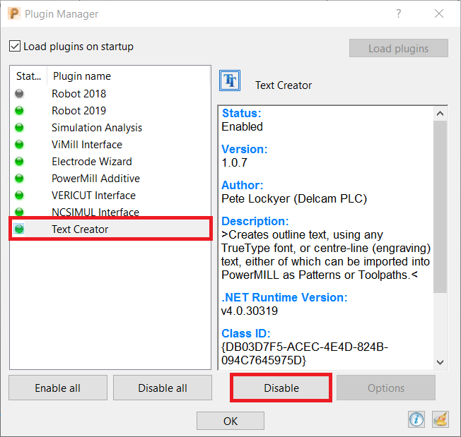 The Text Creator plug-in is missing in the Plugin Manager dialog box in ...