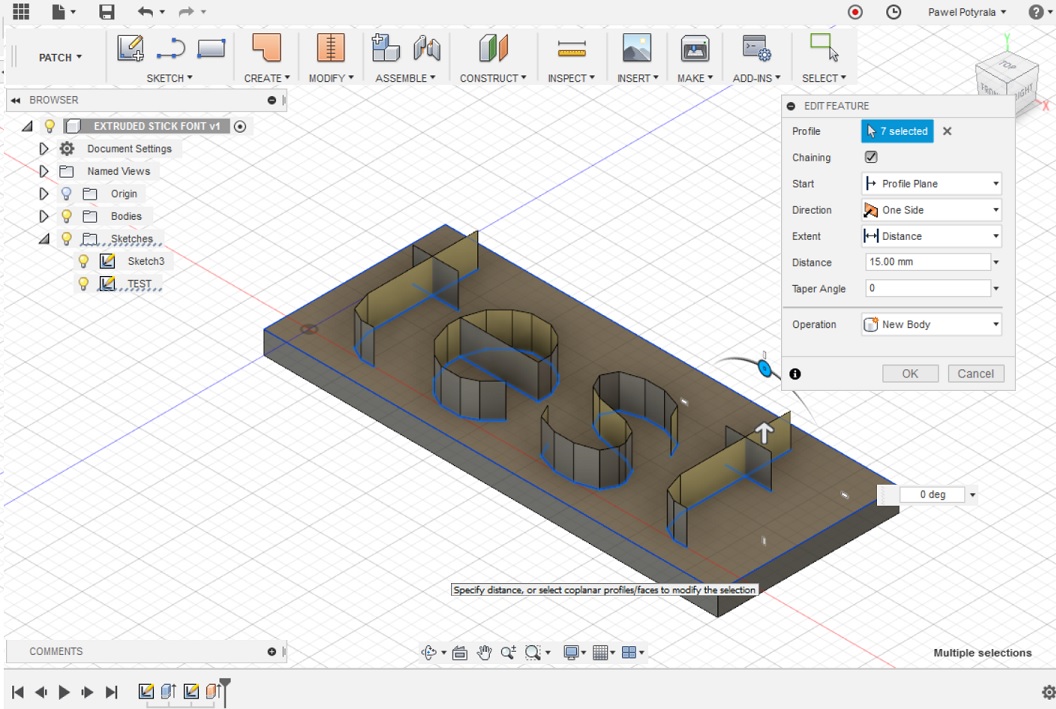 How To Extrude Stick Font In Fusion 360 Fusion 360 Autodesk 
