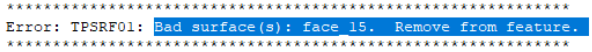 Error: “TPSRF01: Bad surface(s)" when calculating toolpaths in FeatureCAM using a solid model