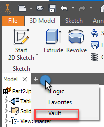 Vault Browser not displayed in Inventor