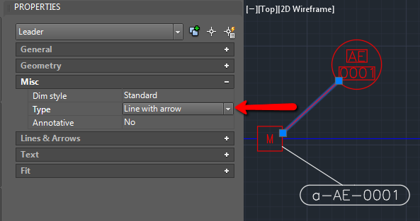 Changing the Misc Type properties for annotation leaders has no effect ...