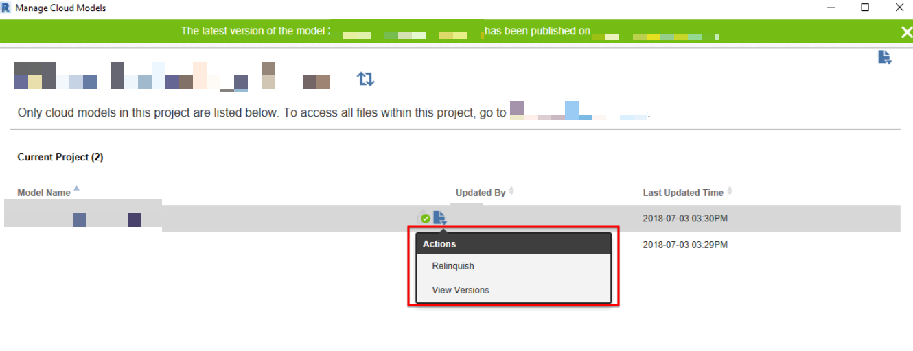 Cannot delete or rename cloud workshared models from the Manage Cloud ...