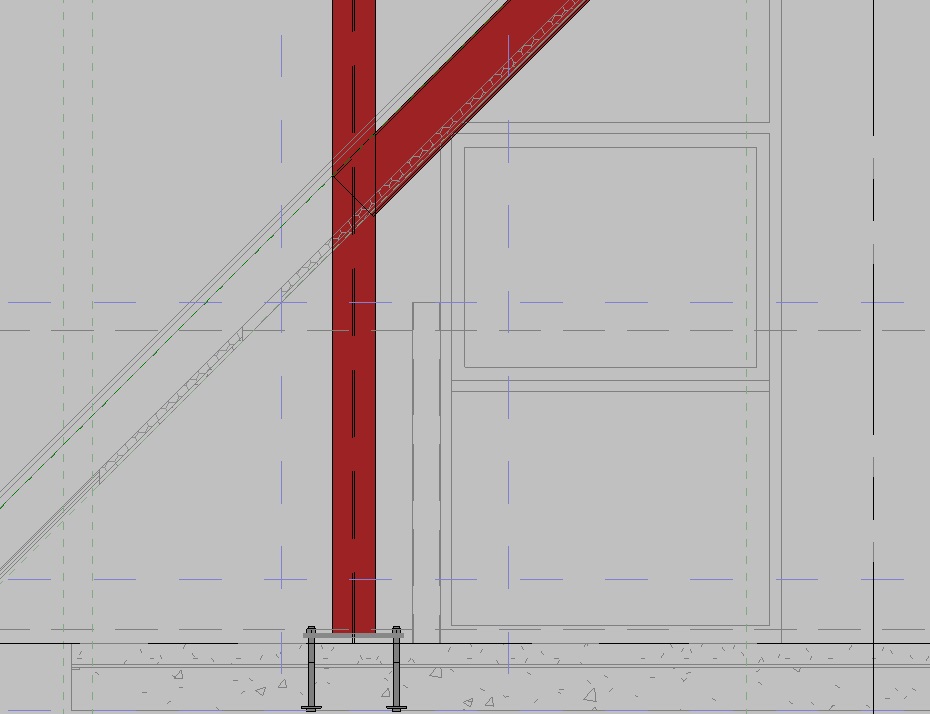 Structural connection stops reference planes from cutting beam and column in Revit