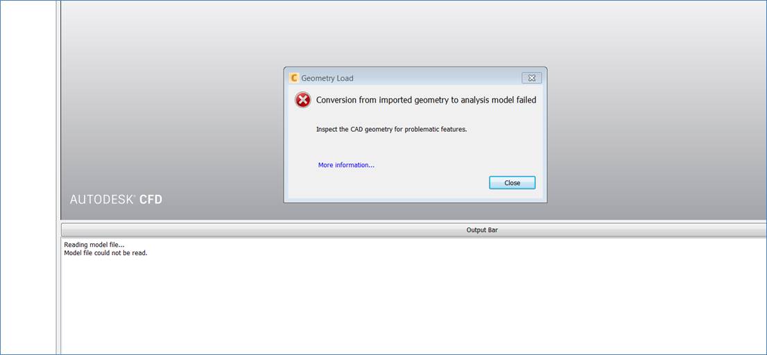 Error Conversion From Imported Geometry To Analysis Model Failed 8330
