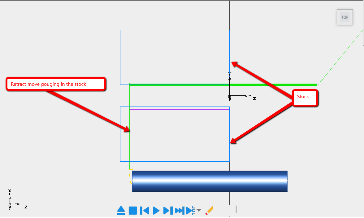 Retract move after final boring pass gouges or collides with the part ...