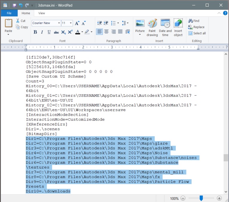 How to copy custom bitmap paths from an older copy of 3ds Max to a ...
