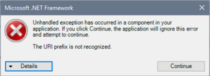 Error: The URI prefix is not recognized when using eTransmit add-in in Revit