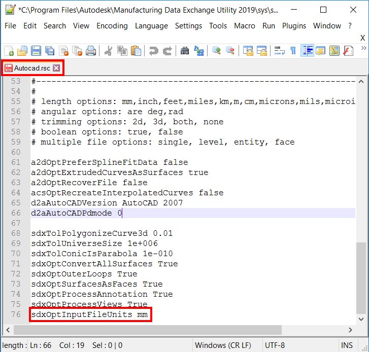 How to force Autodesk Manufacturing Data Exchange Utility to use mm units when importing DXF files