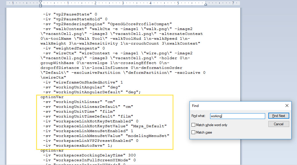 Working Units does not save to preferences in Maya