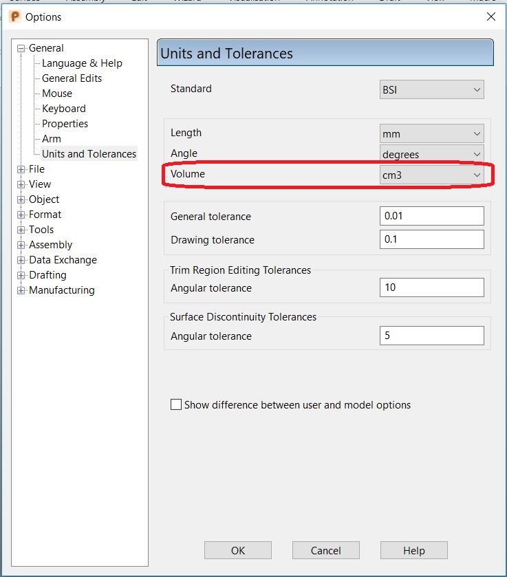 How to find the weight of the component in PowerMill Modelling