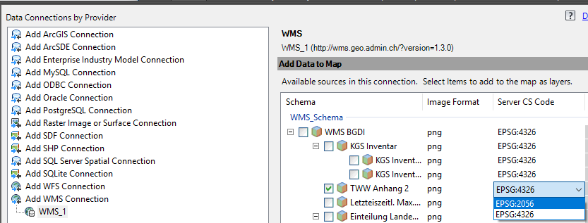 AutoCAD Map 3D 또는 Civil 3D의 예상 위치에 WMS 데이터가 표시되지 않습니다.