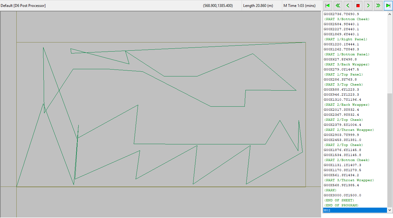 Missing cutting code in NC files written in CAMduct