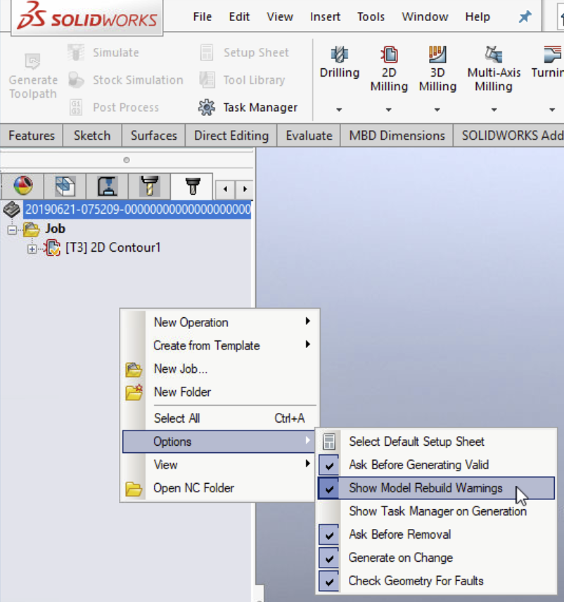 HSMWorks 2020连续显示“重建模型”对话框