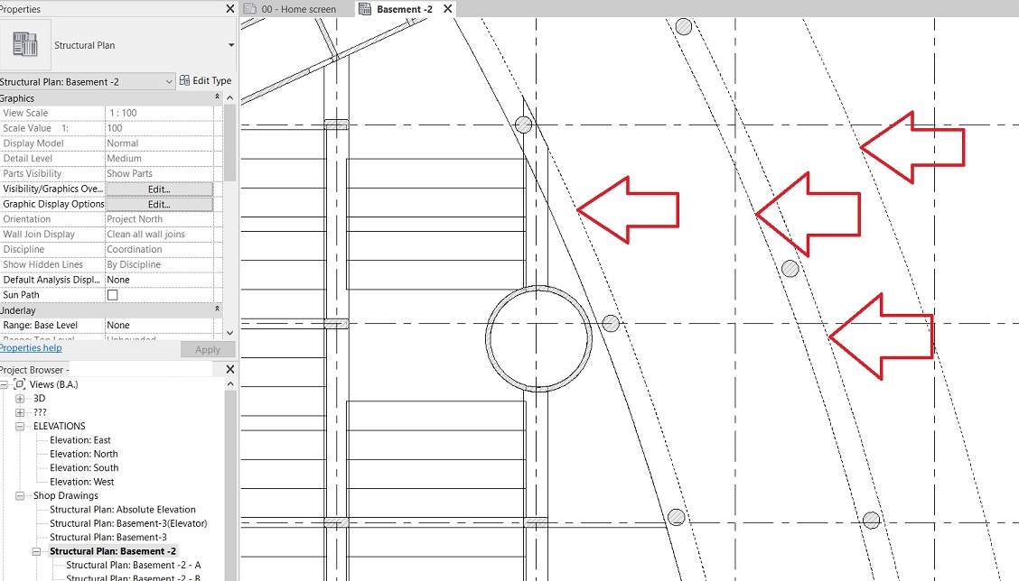Structural Framing In Dashed Lines In Revit Floor Plan View Revit