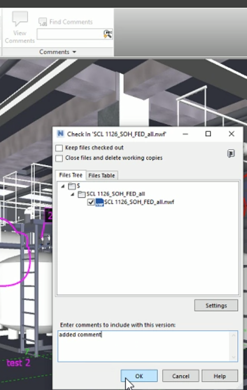 Navisworks hangs/crashes when performing a check into Vault